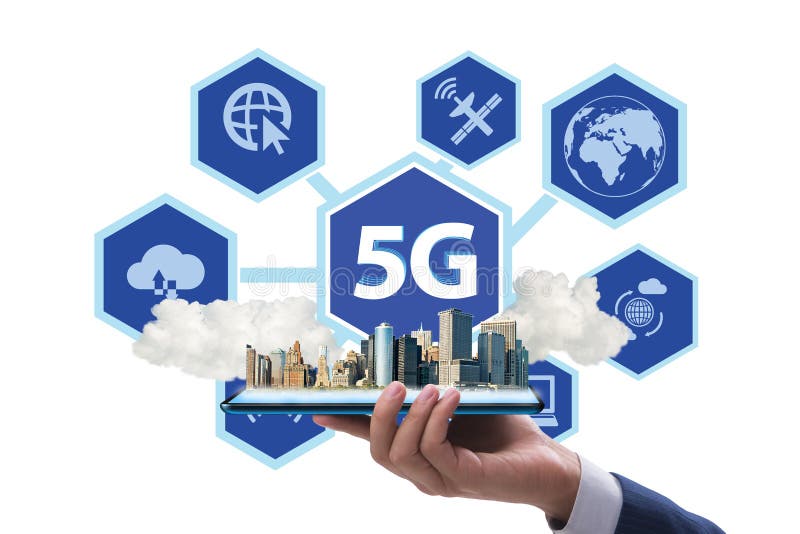 5G Mobile Technology Concept - High Internet Speed Stock Image - Image ...