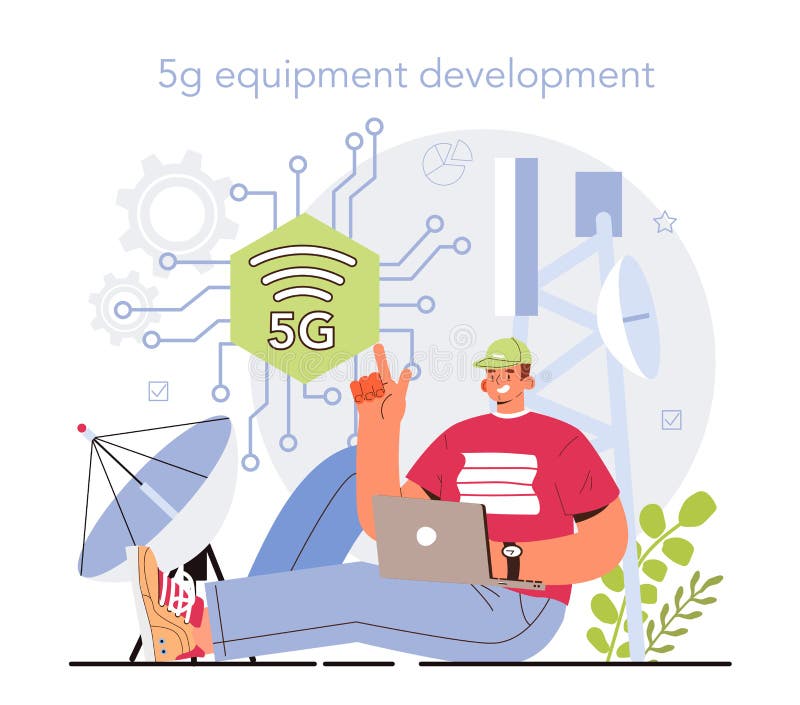 5G Network Architect Concept. 5G Wireless Network Equipment Stock ...
