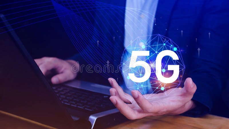 5G Network Concept, Business Using with Holographic Digital Globe with ...