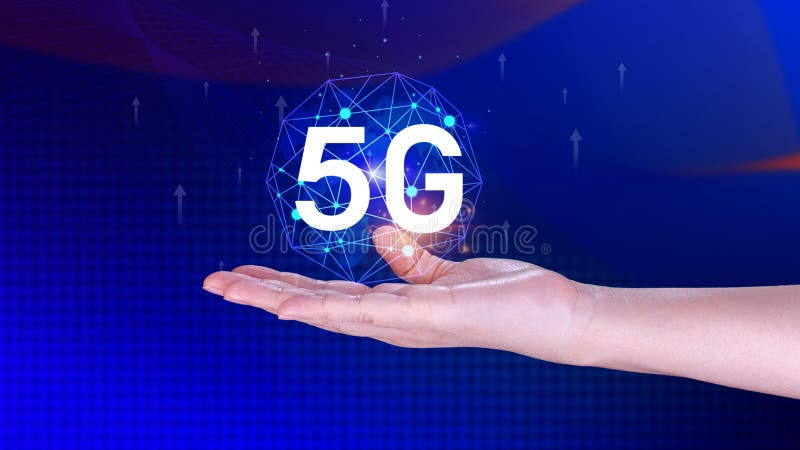 5G Network Concept, Business Using with Holographic Digital Globe with ...