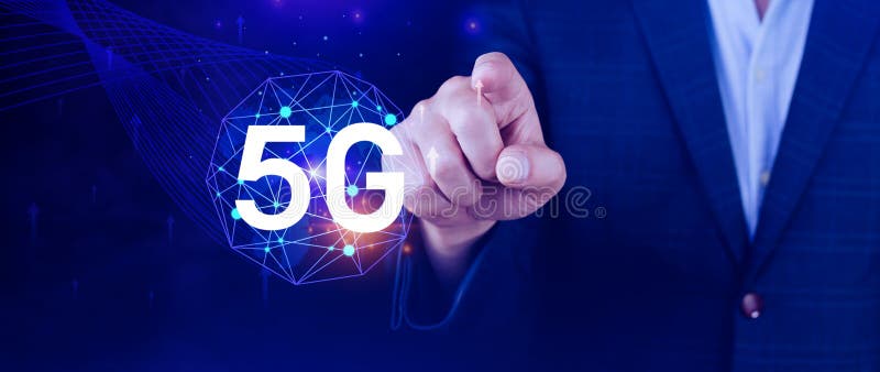 5G Network Concept, Business Using with Holographic Digital Globe with ...