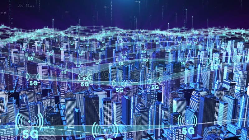 Science fiction smart city stock footage. Video of virtual - 251009504