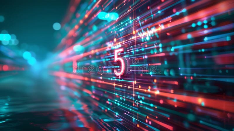 5g Network Connectivity, Futuristic Data Flowing through Digital Space ...