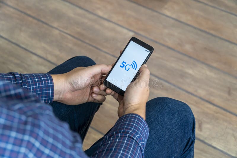 5g Network Speedtest Performed on a Mobile Phone Stock Image - Image of ...