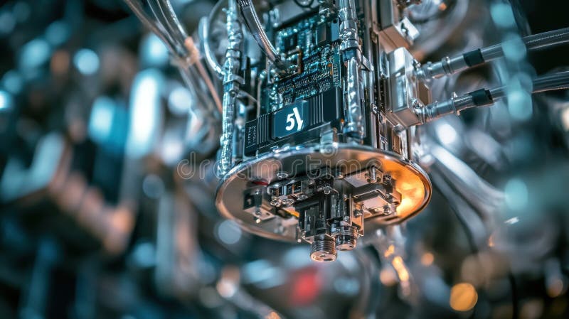 5g Network Equipment Emitting Light in Server Room Stock Photo - Image ...