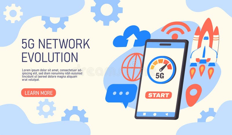 5G Network Evolution Vector Poster Stock Illustration - Illustration of ...