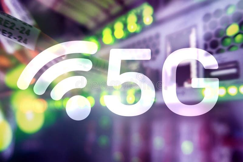5G Network, 5G Internet Connection Concept in Digital Background. Smart ...