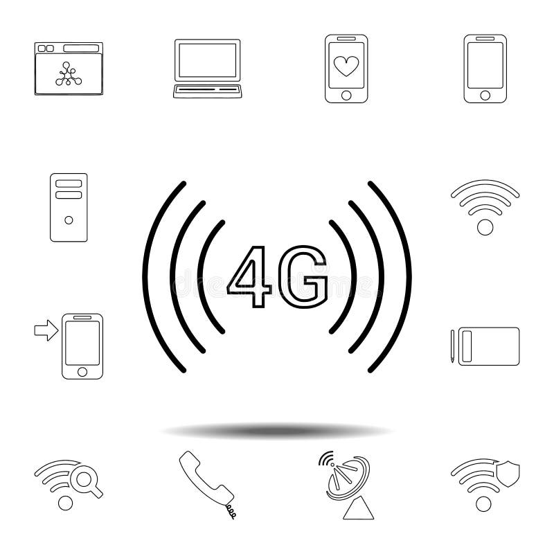 4G Network Icon. Simple Glyph, Flat Vector of Technology Icons for UI ...