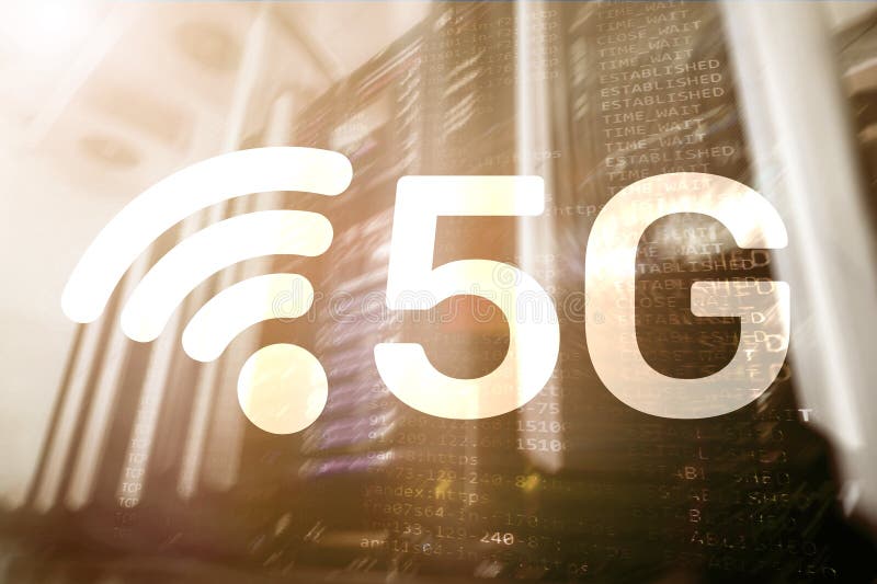 5G Network, 5G Internet Connection Concept in Digital Background. Smart ...