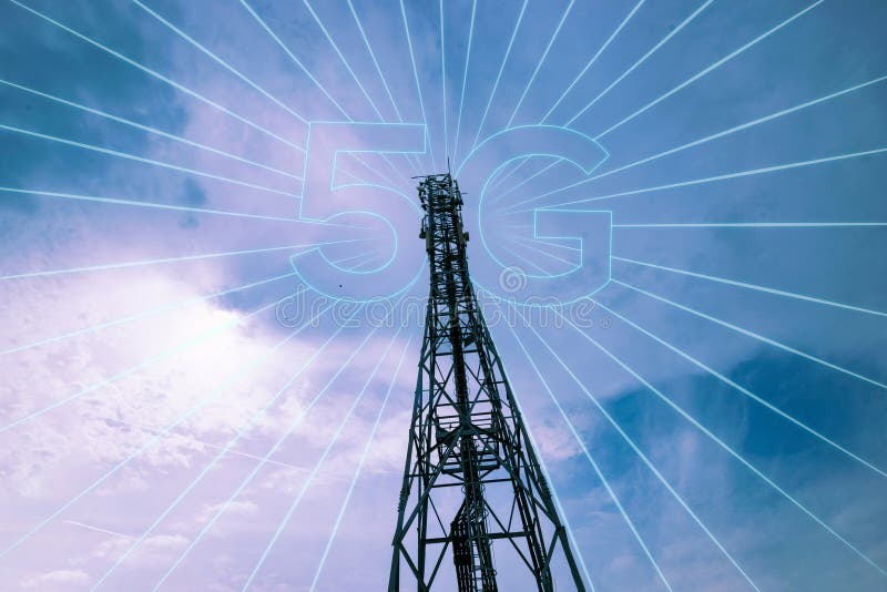 5g Network. Mobile Cell Phone Communication Technology. Radio ...