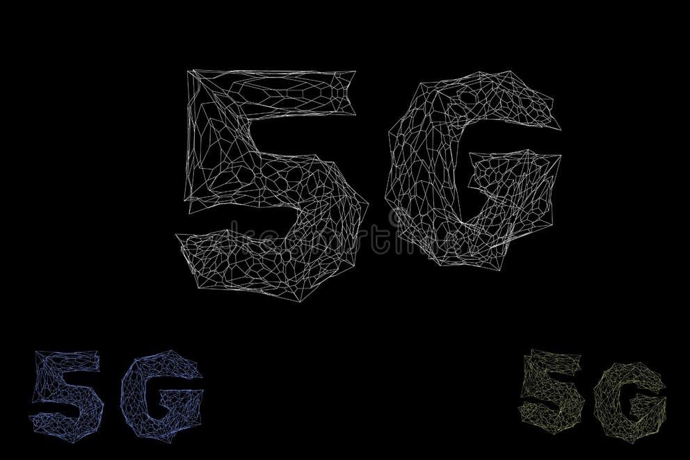5G Network Sign. Wireless Internet Symbol. Vector Wireframe Outline ...