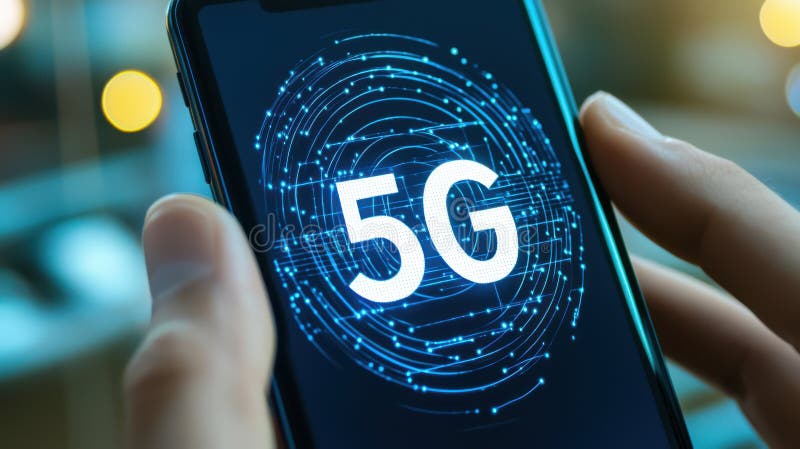 5G Network Smartphone Technology Concept Stock Illustration ...