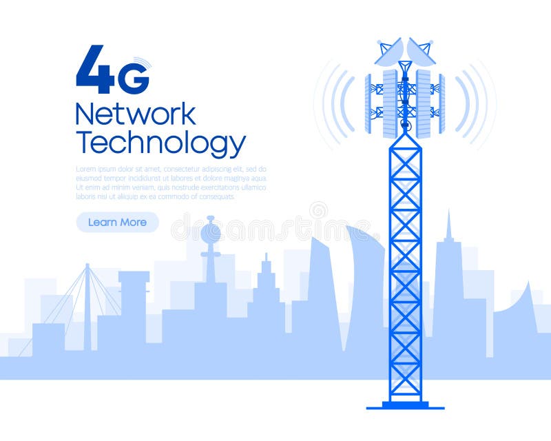 4g Network Technology in Flat Design. the Concept of Wireless Mobile ...