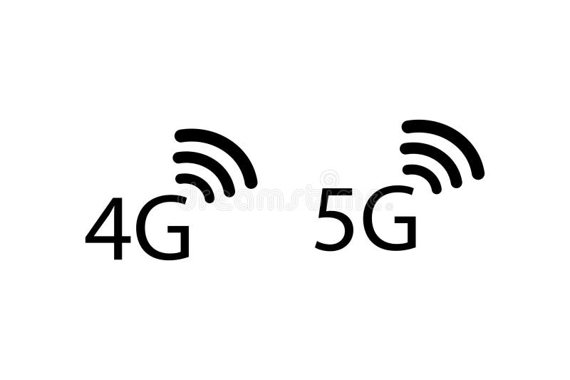 4G and 5G Network Technology Icon Set – Wireless Communication Concept ...