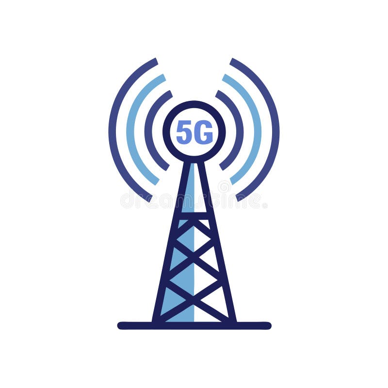 5G Network Tower Icon: Modern Wireless Communication Symbol for High-Speed Data Stock Vector ...