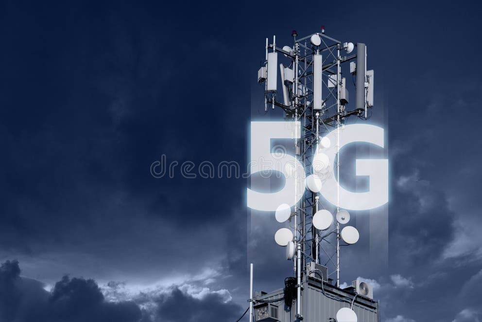 5G network transmitters stock photo. Image of mobile - 187771100