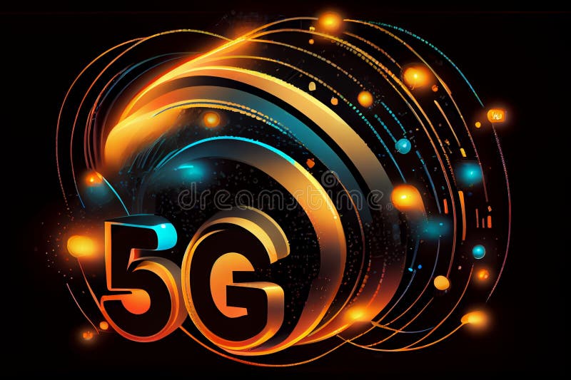 5G Network Wireless Internet Wi-fi Connection Stock Illustration ...