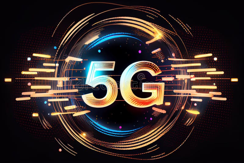 5G Network Wireless Internet Wi-fi Connection Stock Illustration ...