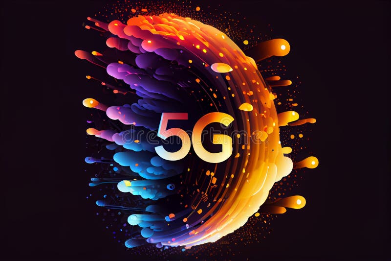 5G Network Wireless Internet Wi-fi Connection Stock Illustration ...