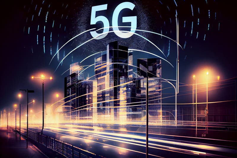 5G Network Wireless Internet Wi-fi Connection Stock Illustration ...