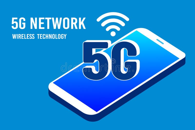 5G Network Wireless Technology ,Isomatic Smartphone with Big Letters 5g ...