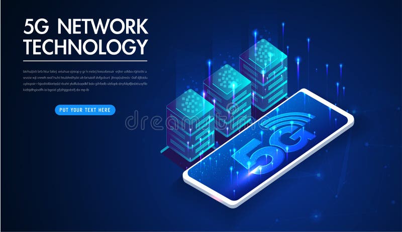 5G Network Wireless Technology Vector Illustration. High-speed Mobile ...