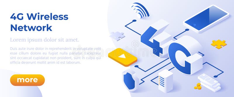 4G Network Wireless Technology Vector Illustration. Web Page Template ... 4G Network Wireless Technology Vector Illustration. Web Page Template ...