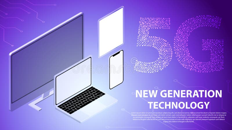 5G New Generation Technology Background Stock Vector - Illustration of ...