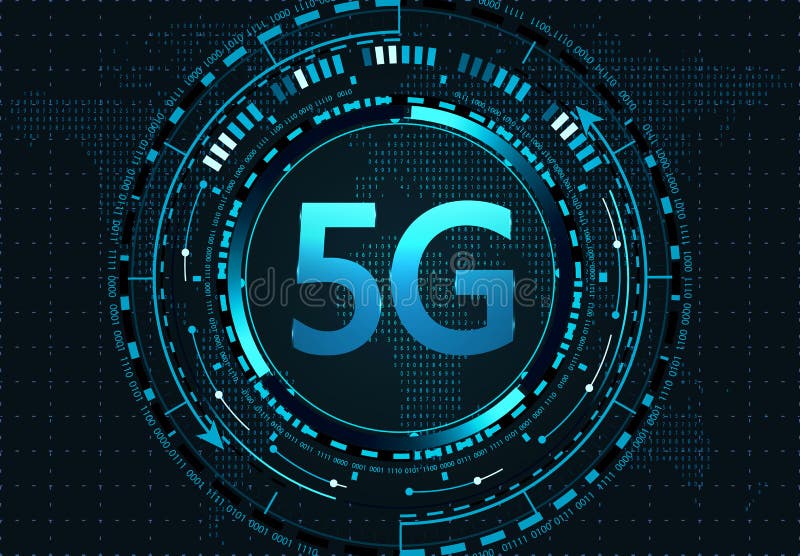 5G New Wireless High-speed Internet Connection and Wi-Fi. Illustration ...