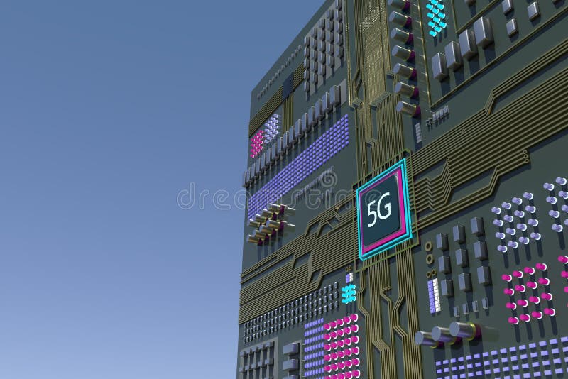 5G Next Generation Cellular Network Technology Circuit Board 3D ...