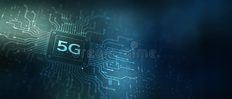 5G Next-Generation Connectivity Illustrated on a Processor Stock ...