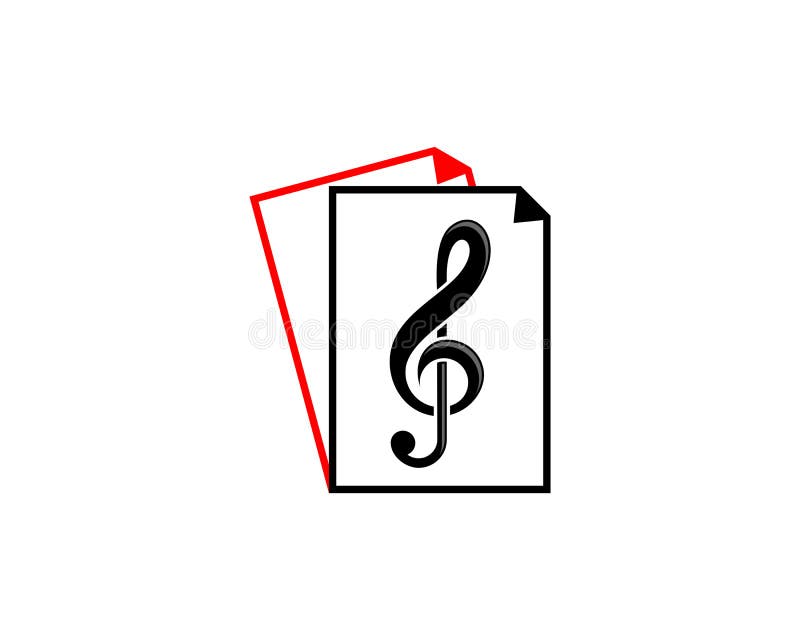 G Nota Musical Clef En El Logotipo Del Documento Stock de ilustración ...