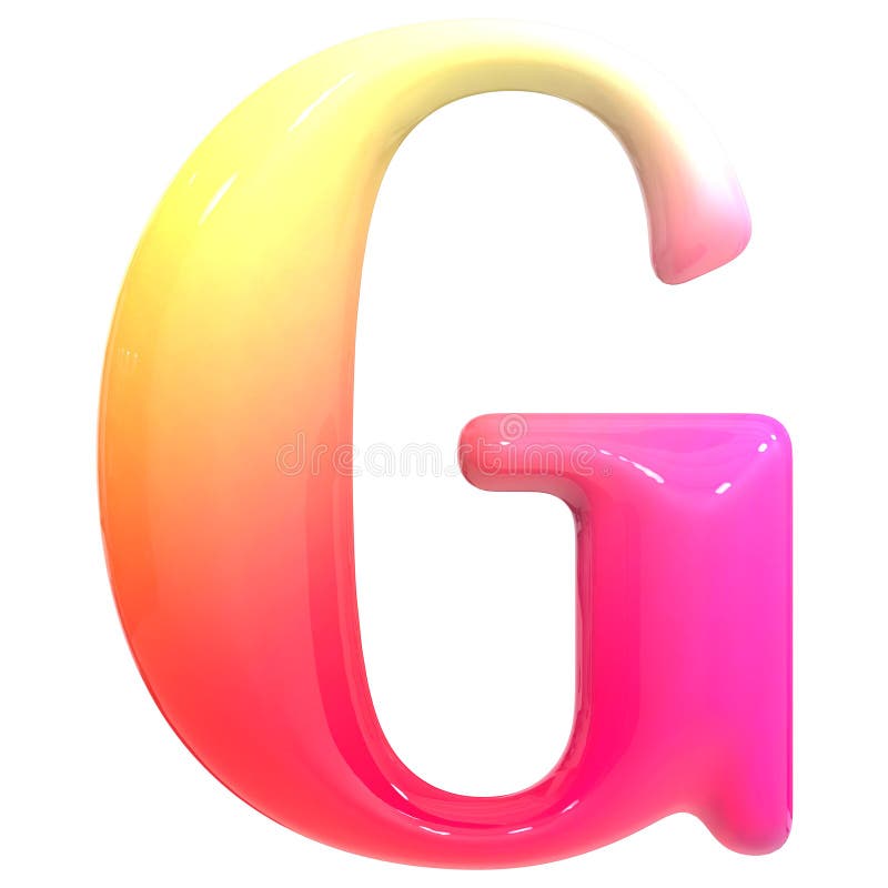 G Number Gradient 3D with White Background Stock Illustration ...