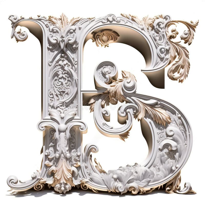 G Ornate Baroque Font 3d Illustration Stock Illustration - Illustration ...