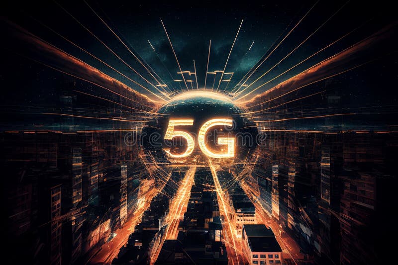 5G and Other Networks of the Fifth_generation. AI Generated Stock ...