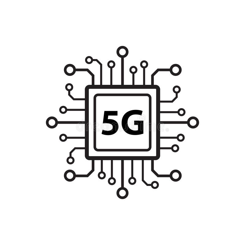 5G Processor Chip Vector Icon Symbol for Graphic Design, Logo, Web Site ...