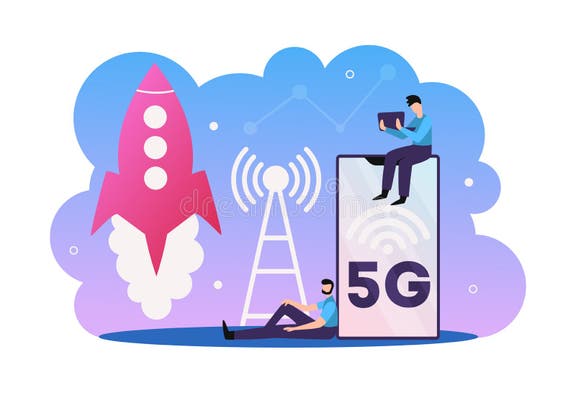 5G Rocket Cell Composition stock vector. Illustration of device - 233563435