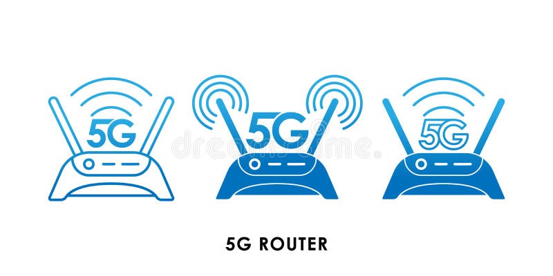 5G Router Icon Logo Vector Illustration. 5G Internet Connection Vector ...
