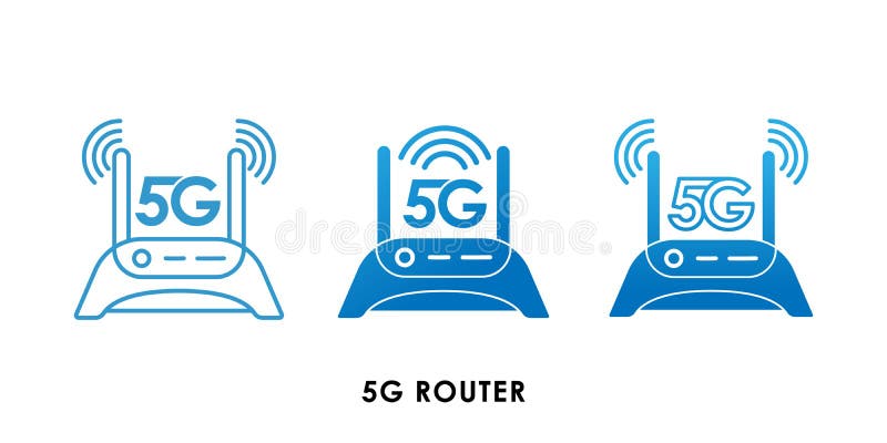 5G Router Icon Logo Vector Illustration. 5G Internet Connection Vector ...