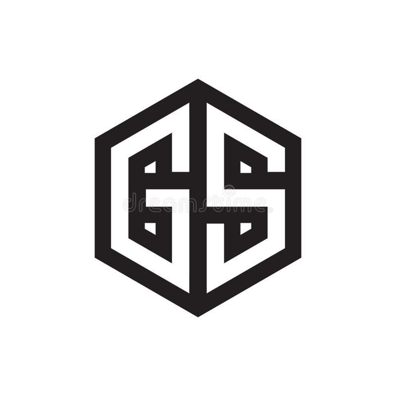 G S Letter Hexagon Lines Logo Design Concept Stock Vector ...