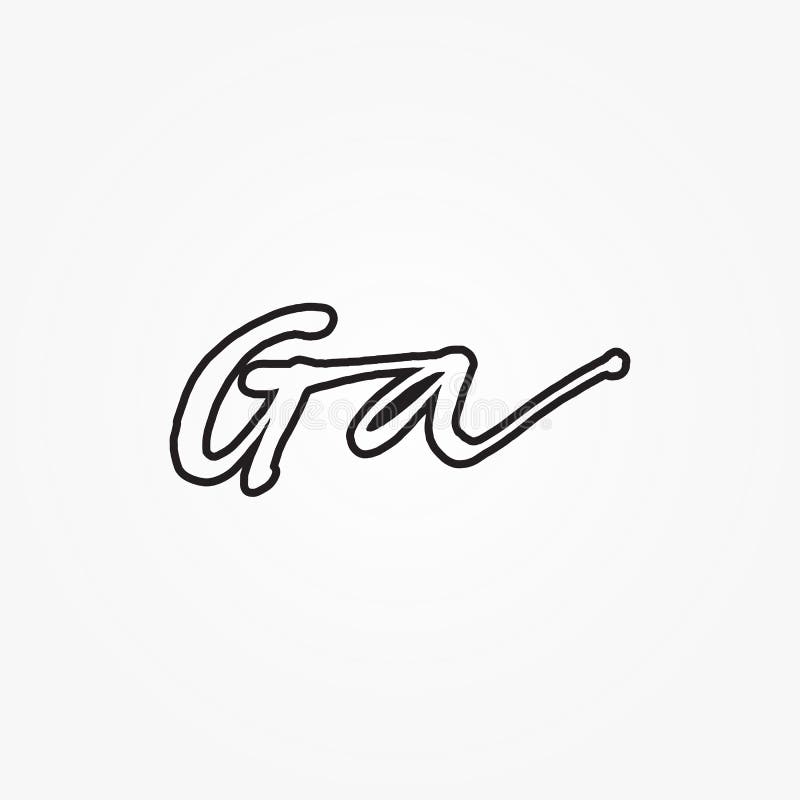 G a Script Letter Logo Design Vector Stock Vector - Illustration of ...
