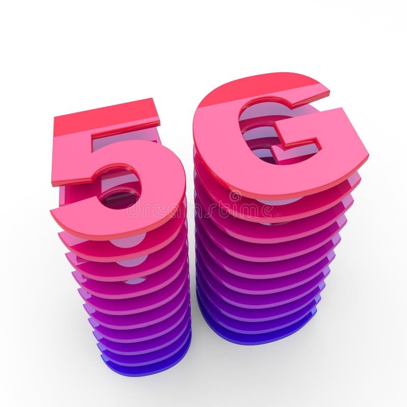 5G Sign - Wireless Cellular Network Stock Illustration - Illustration ...