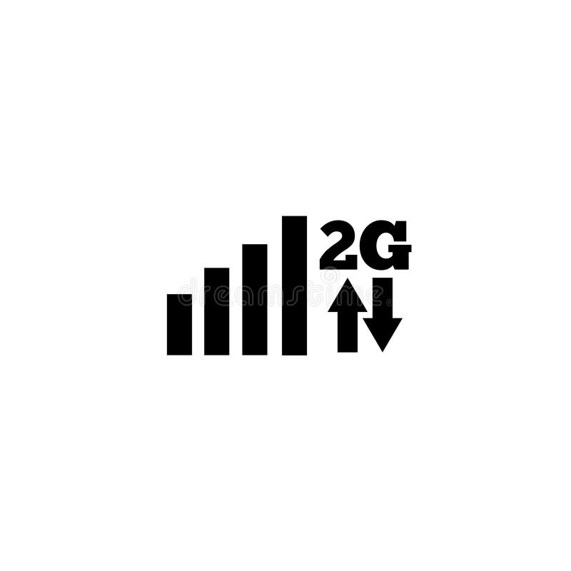 2G Signal Icon Black and White Stock Illustration - Illustration of ...