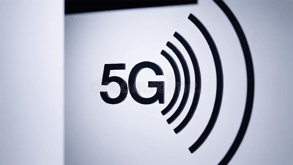 5 G Signal Icon Black and White Wireless Technology Stock Image - Image of abstract, symbol ...