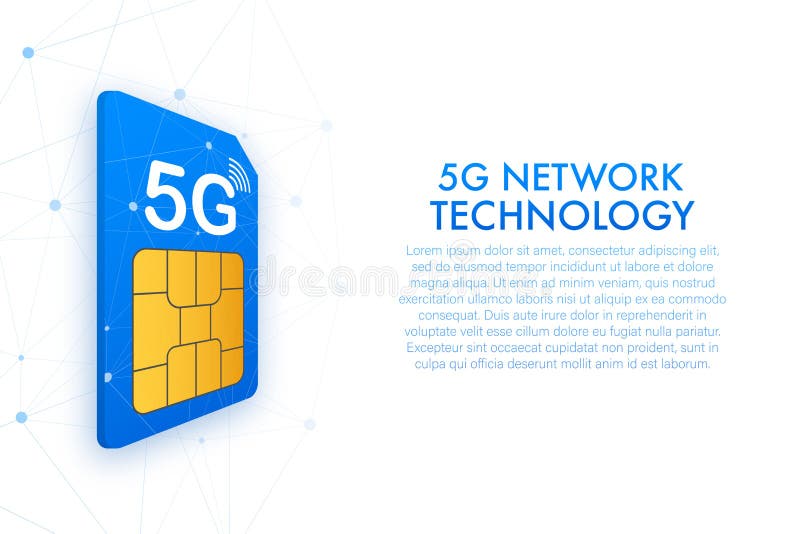 5G Sim Card. Isometric View. Mobile Telecommunications Technology ...