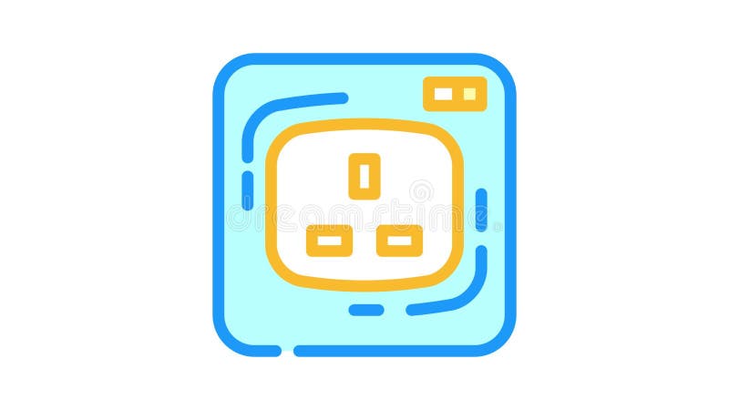 Double Socket Color Icon Animation Stock Footage - Video of power ...