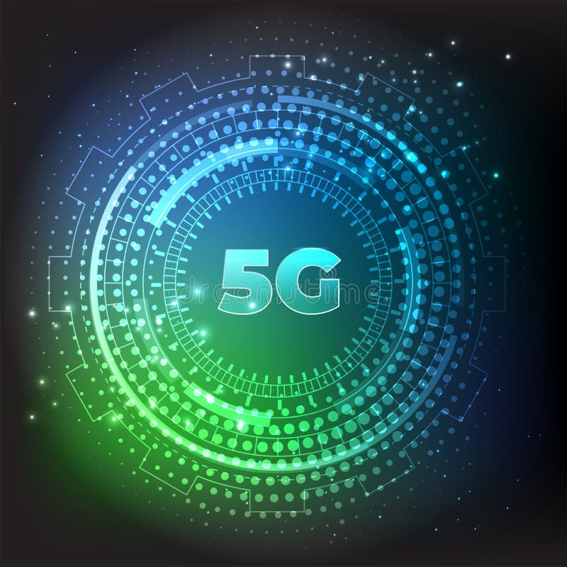 5G Standard of Modern Signal Transmission Technology. Vector ...