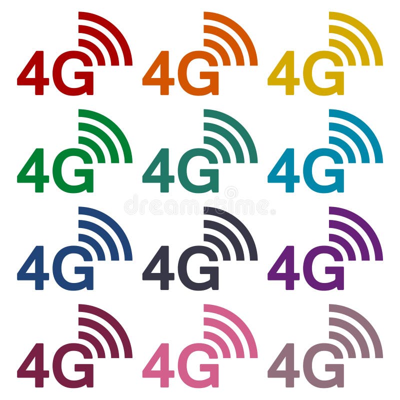 4G sticker set stock vector. Illustration of data, cell - 118975724