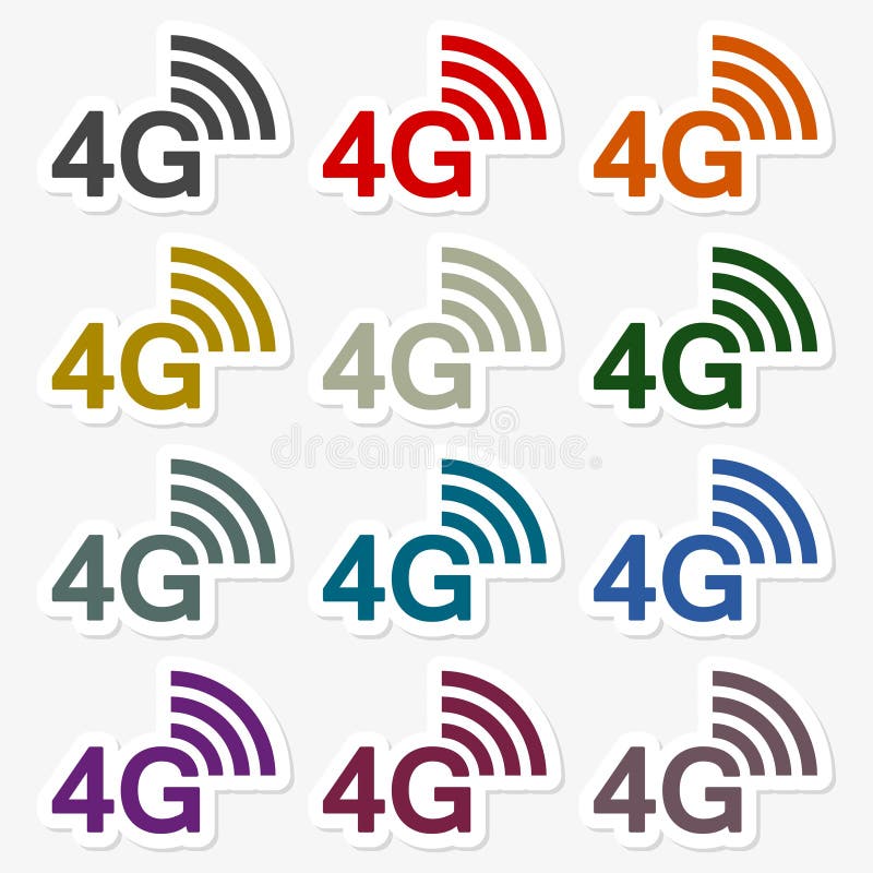 4G sticker set stock vector. Illustration of online - 118975839