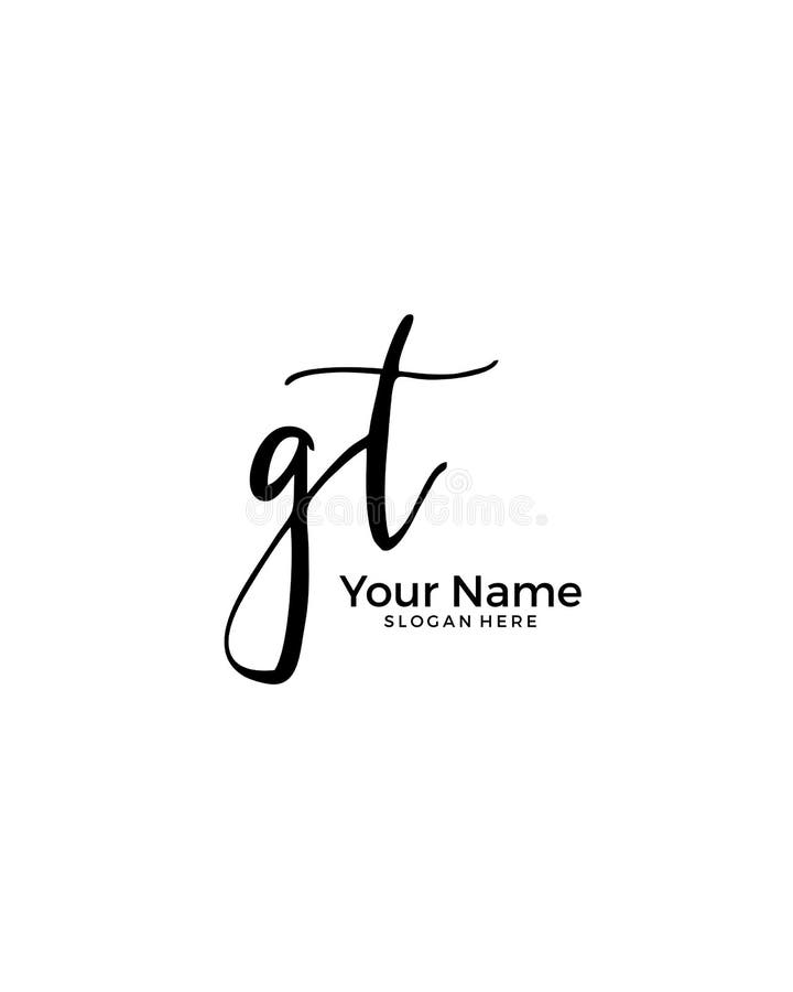 G T GT Initial Logo Signature Vector. Handwriting Concept Logo. Stock ...